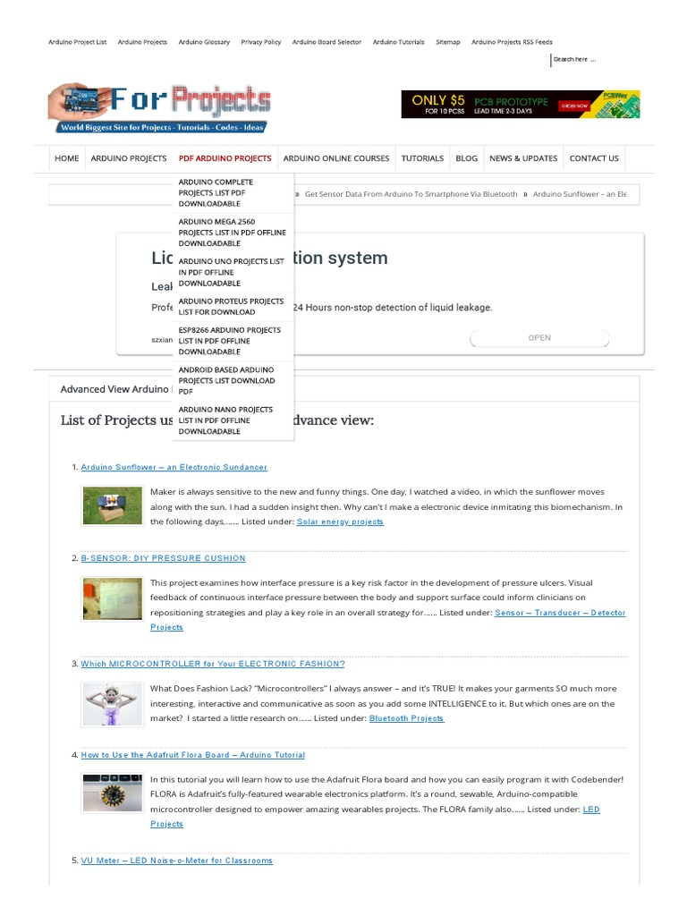 Advanced View Arduino Projects List Use Arduino For Projects 1 Pdf Arduino Internet Of 0151