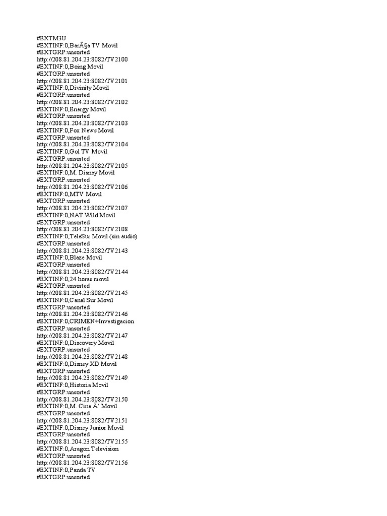 Lista M3u | PDF | Mass Media | Television