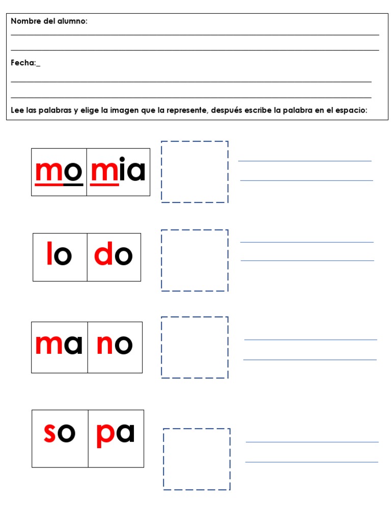 Ejercicio Leer Bisilabas | PDF | Crecimiento personal y profesional ...