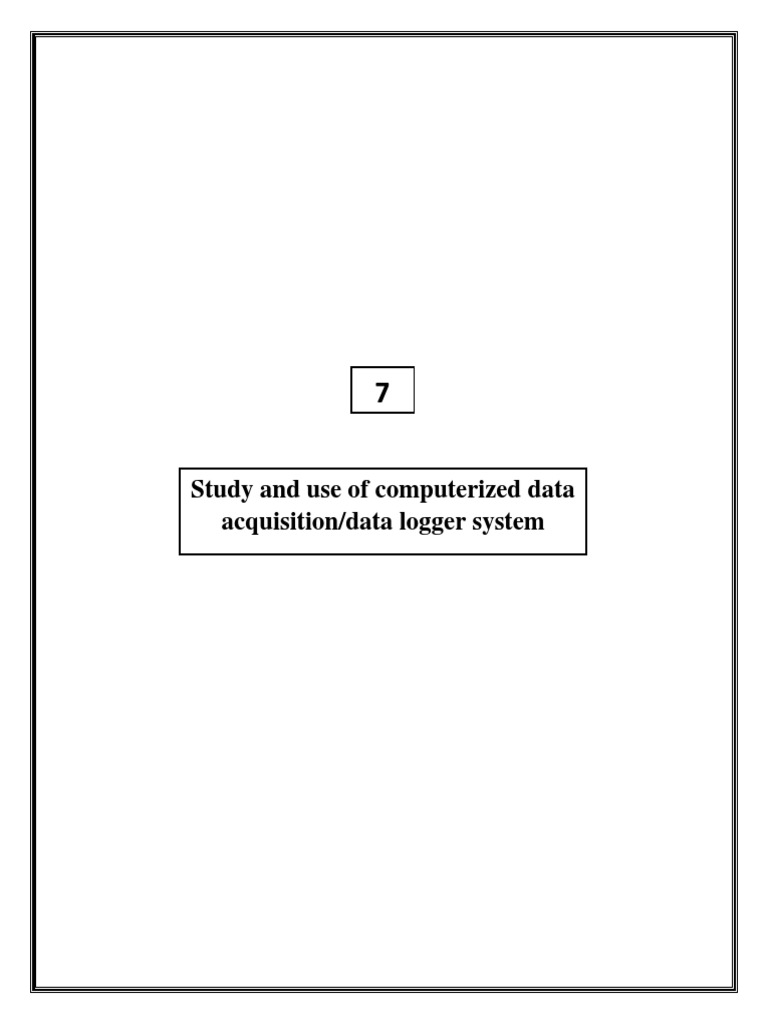 Study and Use of Computerized Data Acquisition/data Logger System | PDF ...