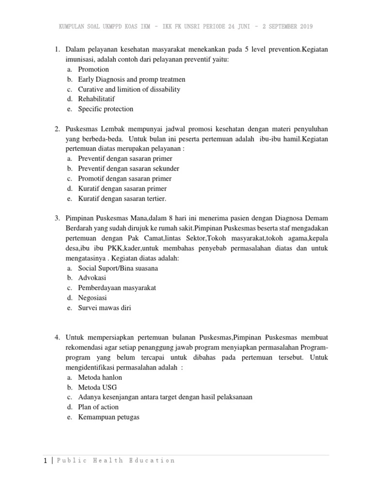 Kumpulan Soal Ikm Ikk Phe | PDF