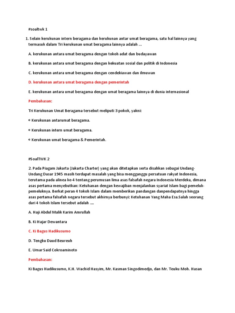 Kumpulan Soal Dan Pembahasan TWK | PDF