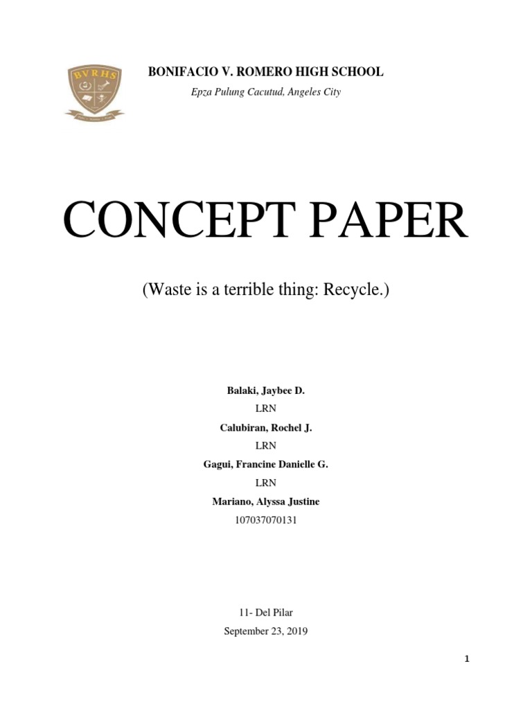 Calubiran, School Concept Paper | PDF | Waste Management | Municipal ...