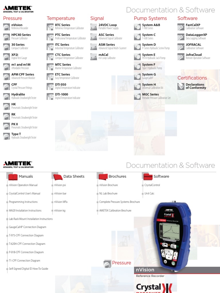 AMETEK Calibration Product Documentation and Software Manual Collection ...