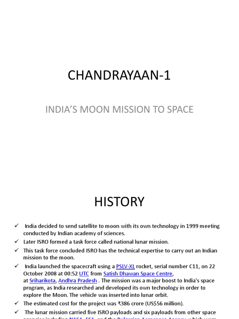Chandrayaan 1 | PDF | Moon | Outer Space