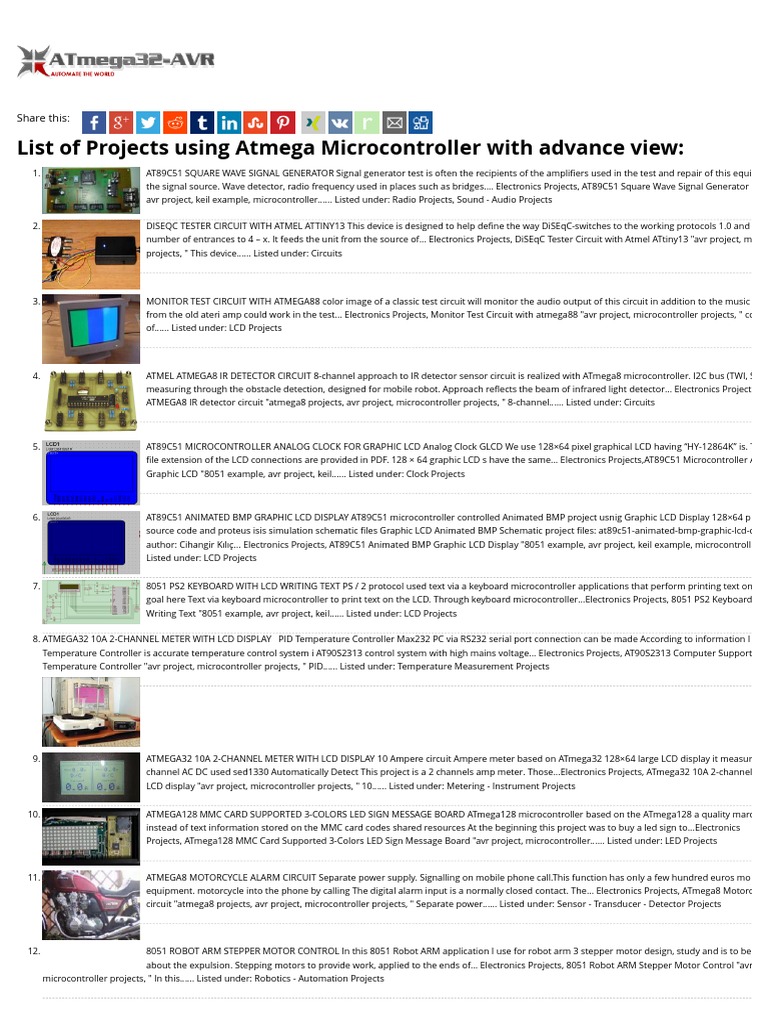 Advanced View Of Atmega Microcontroller Projects List 1649 Atmega32