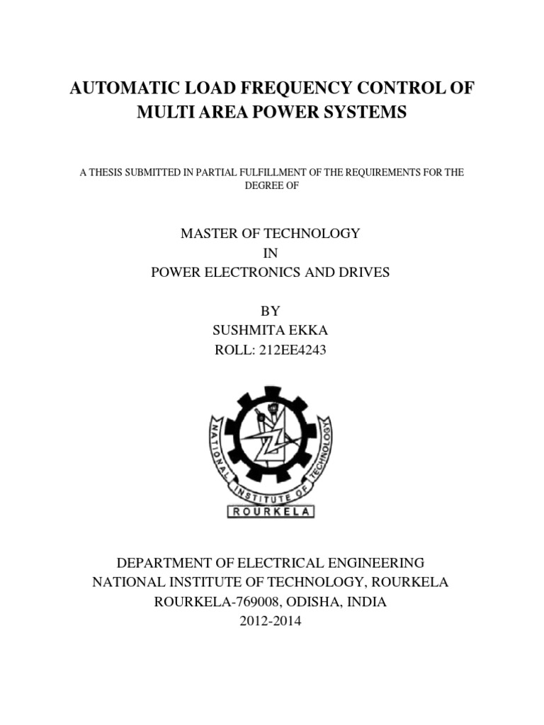 Automatic Load Frequency Control of Multi Area Power Systems | PDF ...