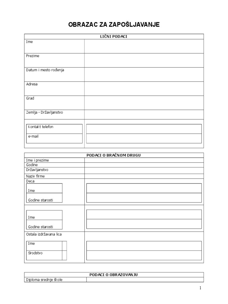 CV Osnovni Format | PDF