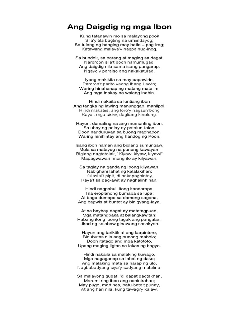 Ang Daigdig NG Mga Ibon | PDF