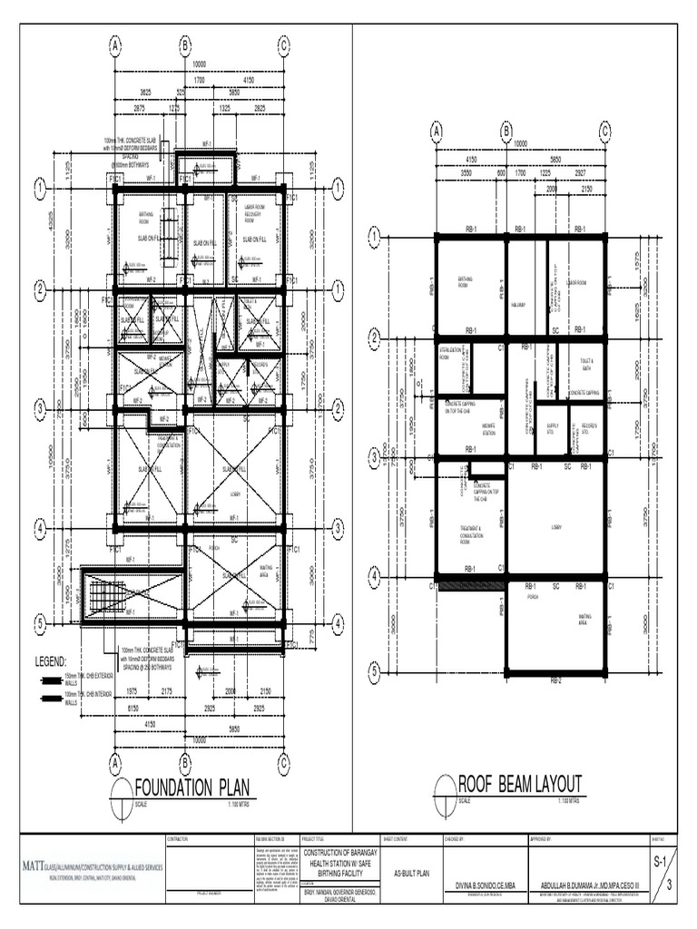 Foundation Plan Roof Beam Layout | PDF | Buildings And Structures ...
