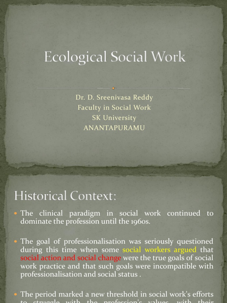 Ecological Social Work | Download Free PDF | Social Work | Ecology