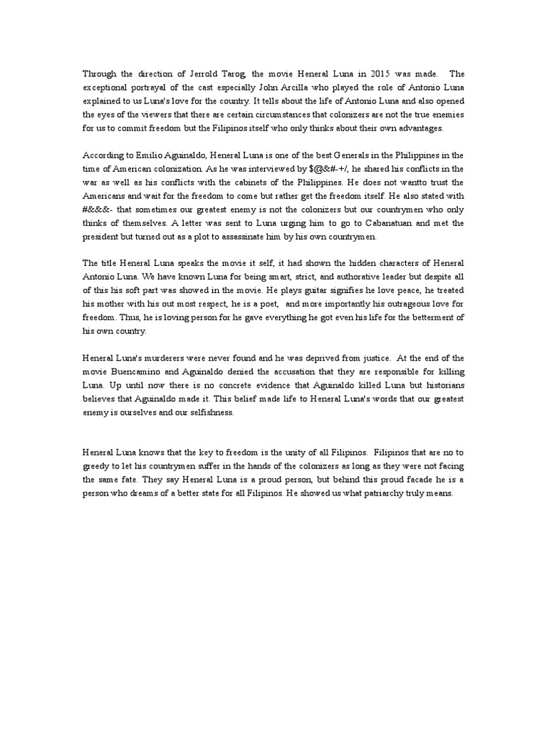 Heneral Luna Analysis PDF
