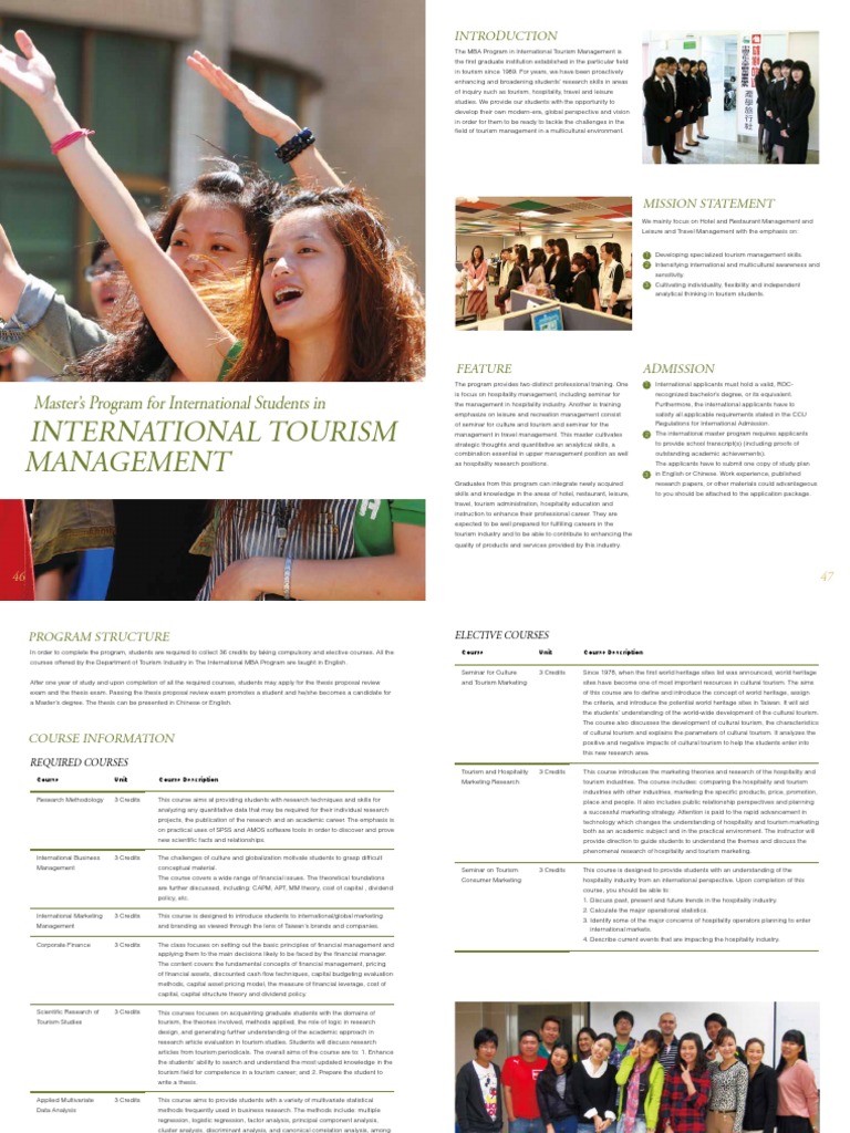 International Tourism Management | PDF | Data Analysis | Tourism