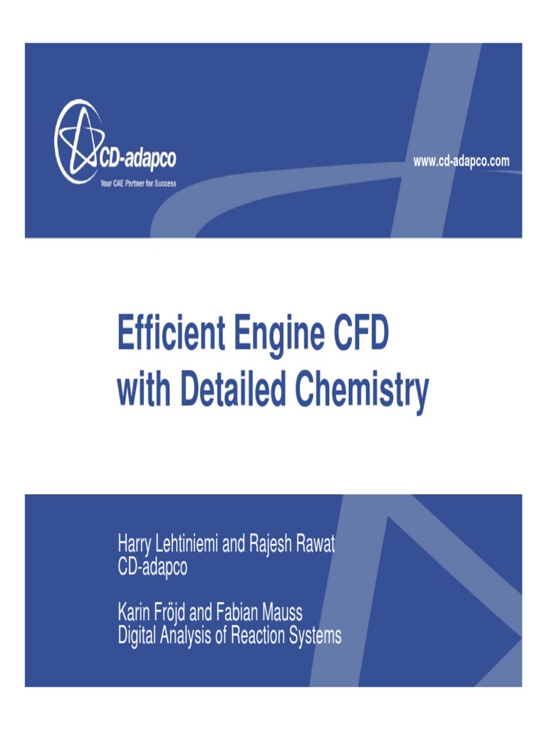 Efficient Engine CFD With Detailed Chemistry | PDF | Computational ...