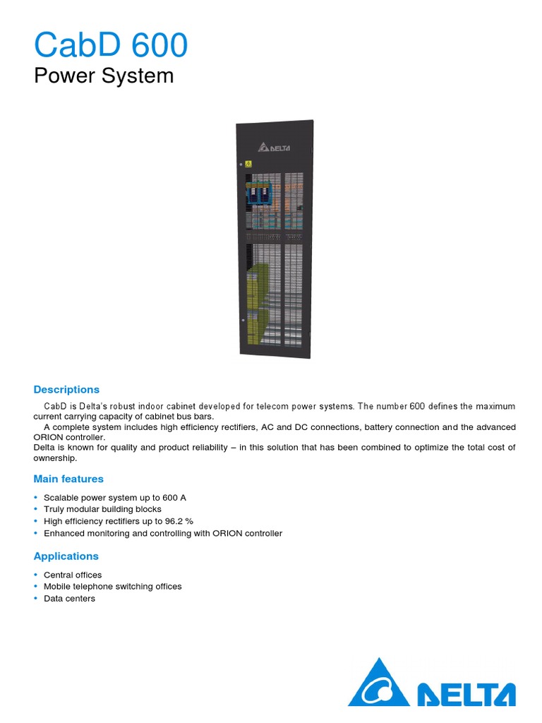FactSheet CabD 600 en PDF | PDF | Electric Power System | Rectifier