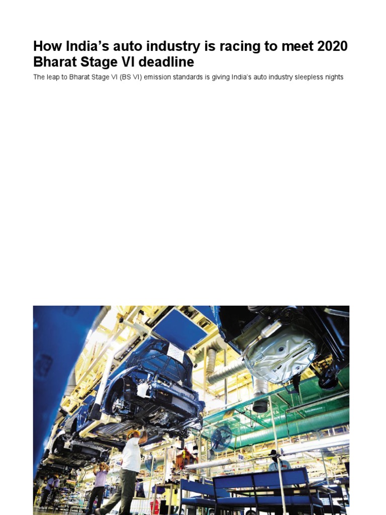 Bharat Stage IV | PDF | Emission Standard | Exhaust Gas