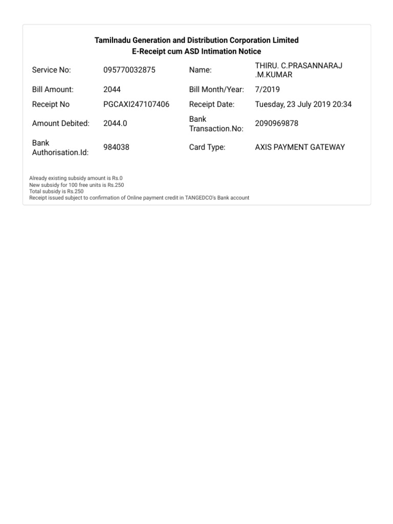 TNEB Online Payment | PDF