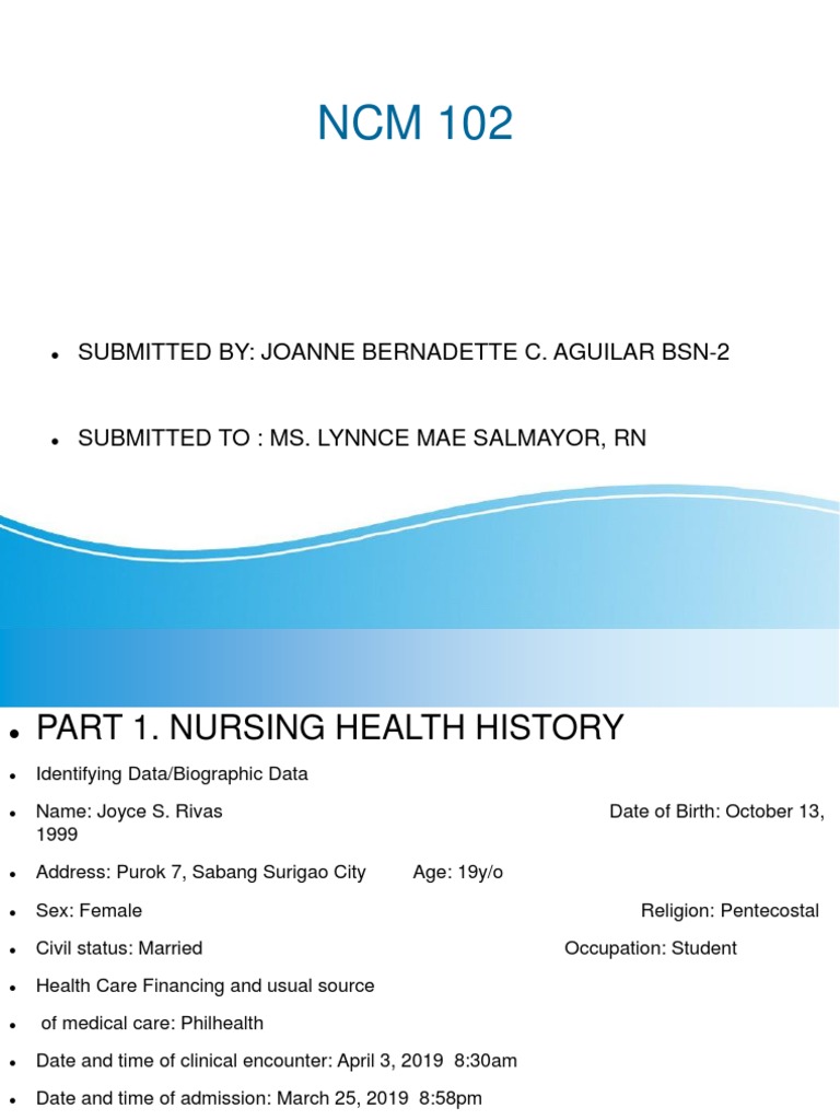 Ncm 102 Duty Requirement Pdf Anemia Rtt