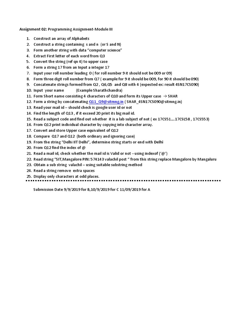 Assignment 02 Programming Assignment Module Iii Q11 Q9sitmng In Pdf 3077