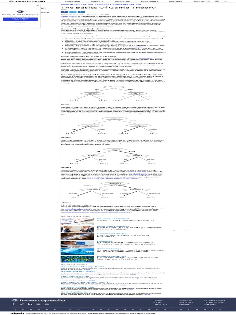 The Basics of Game Theory | PDF | Game Theory | Mathematical And ...