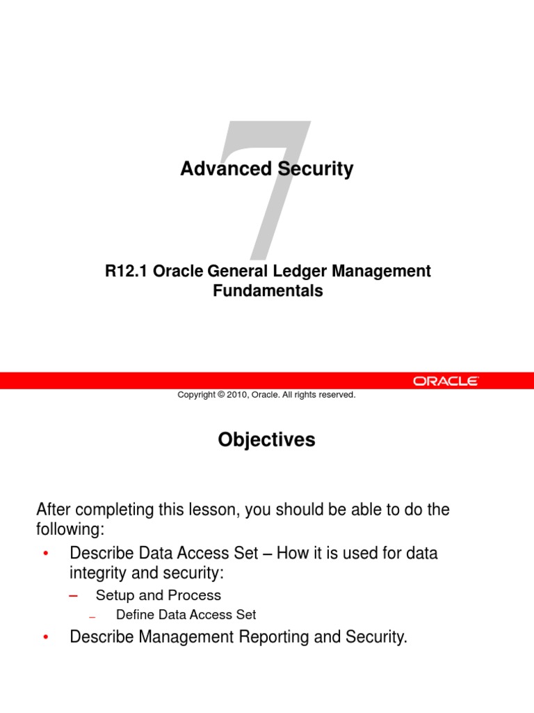 Advanced Security: R12.1 Oracle General Ledger Management Fundamentals ...