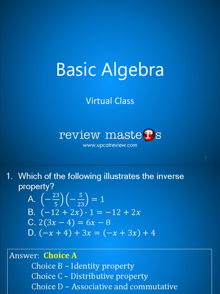 Basic Algebra | PDF | Complex Number | Factorization