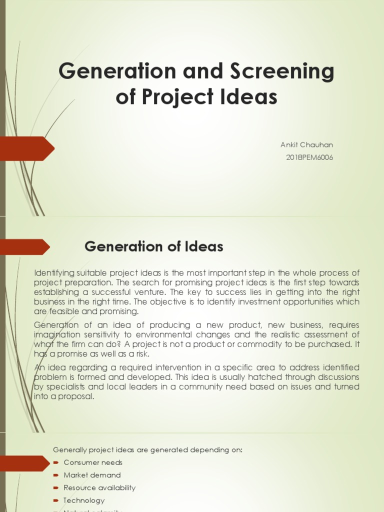 Generation and Screening of Ideas | PDF | Economics | Entrepreneurship