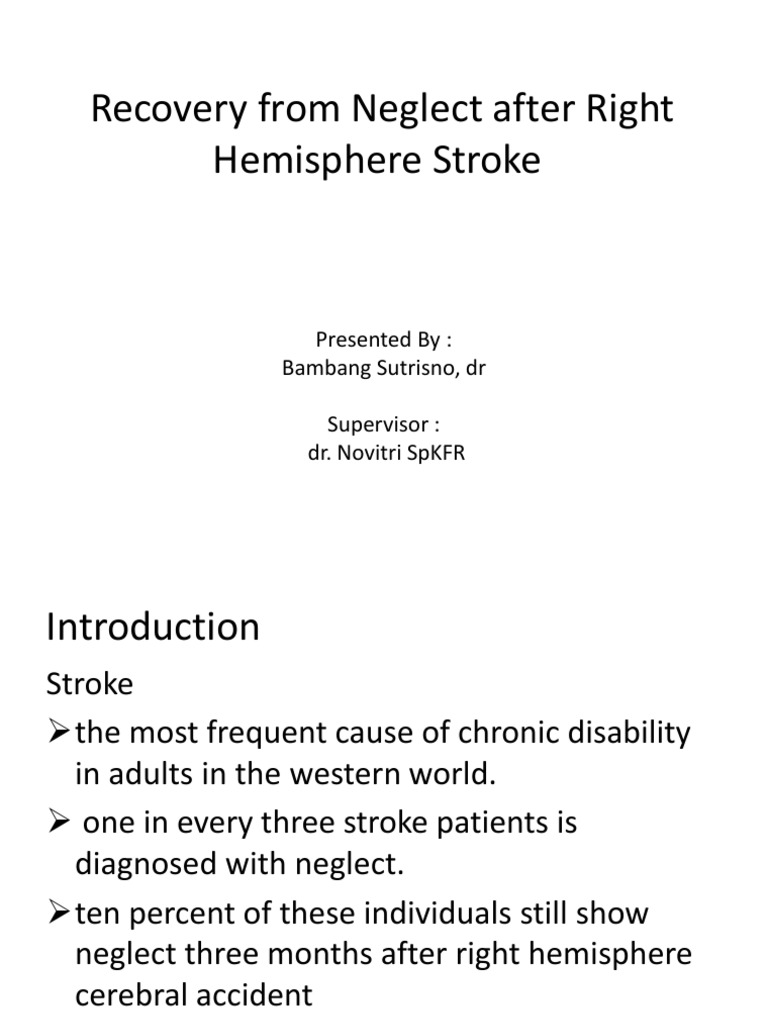 Recovery From Neglect After Right Hemisphere Stroke | PDF | Stroke ...