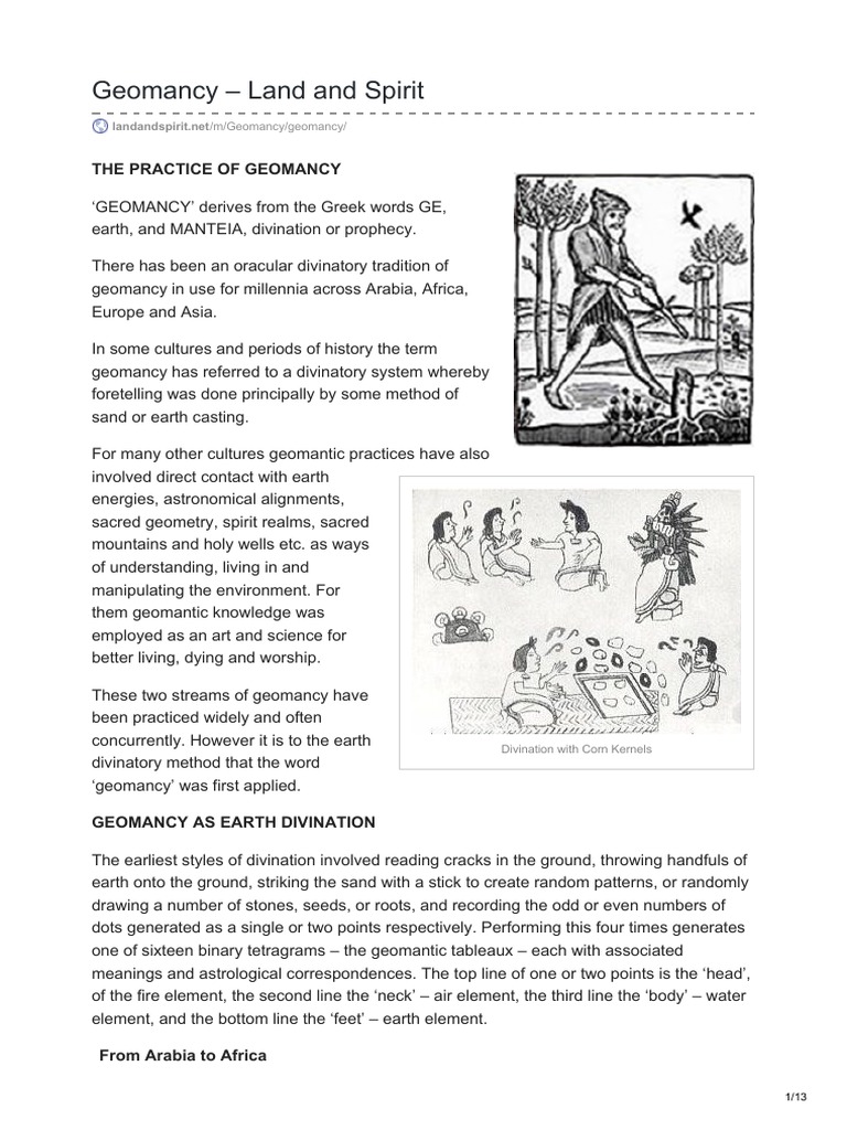 Geomancy - Land and Spirit: The Practice of Geomancy | PDF | Social Science | Religion ...