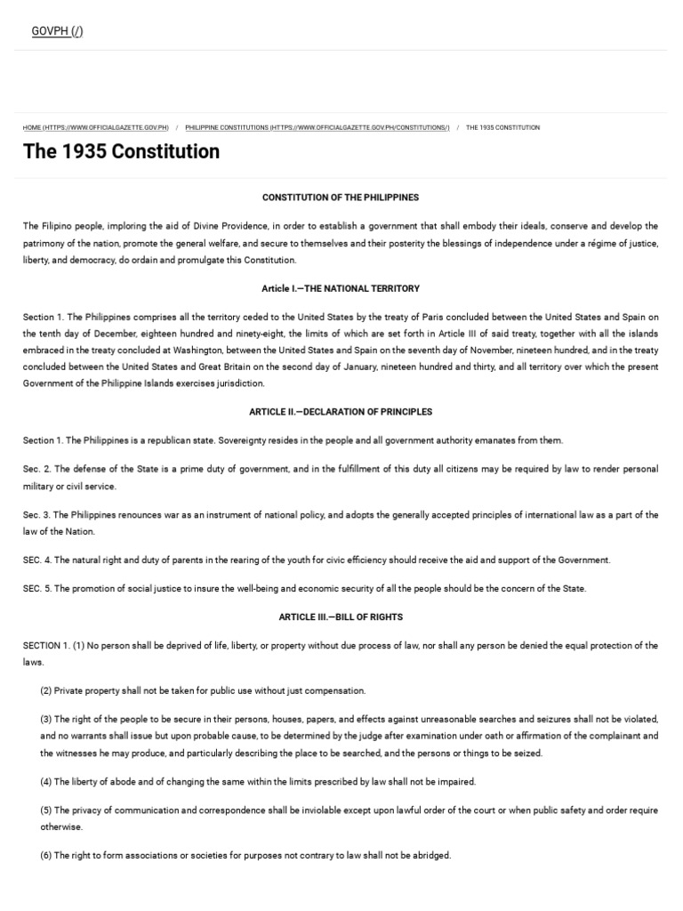 The 1935 Constitution | PDF | Supreme Courts | Supreme Court Of The ...