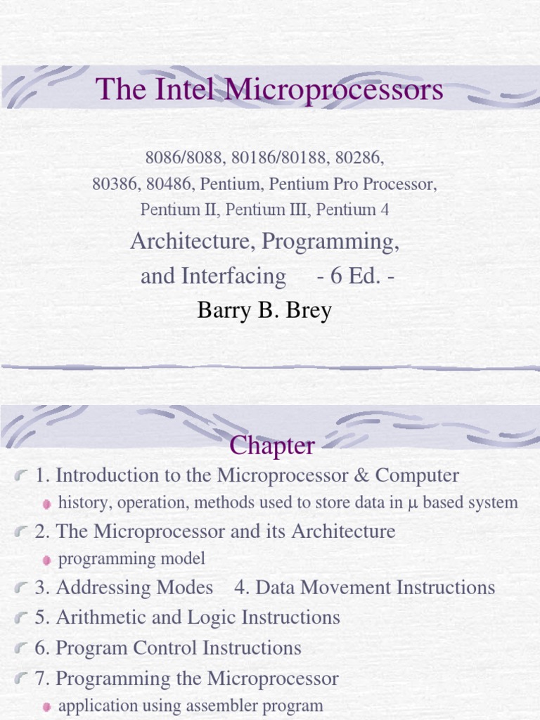 The Intel Microprocessors: Architecture, Programming, and Interfacing - 6 Ed. | PDF ...
