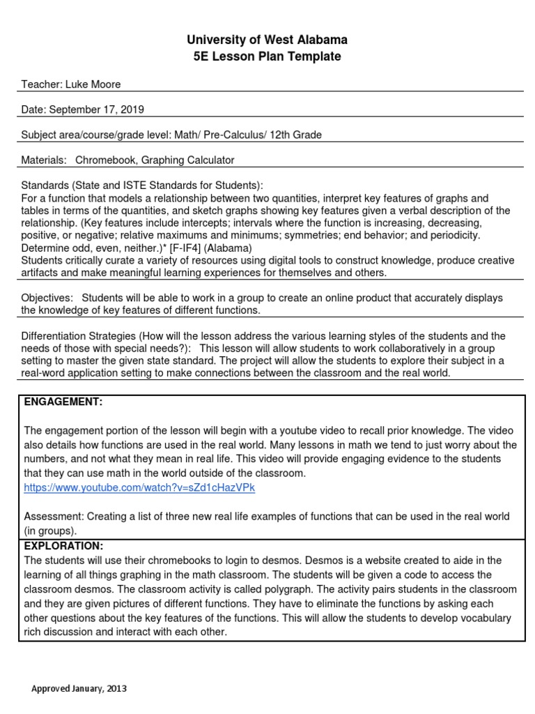 Group 5e Lesson Plan | PDF | Function (Mathematics) | Science Education