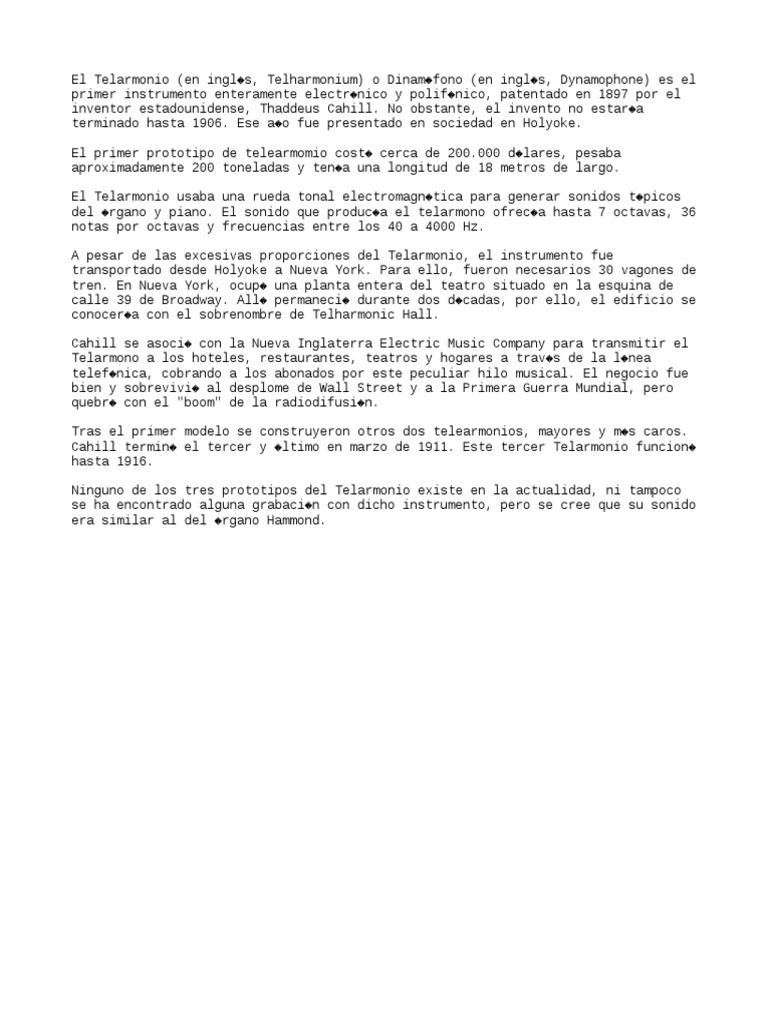 Historia del Telarmonio de Cahill | PDF | Clásicos