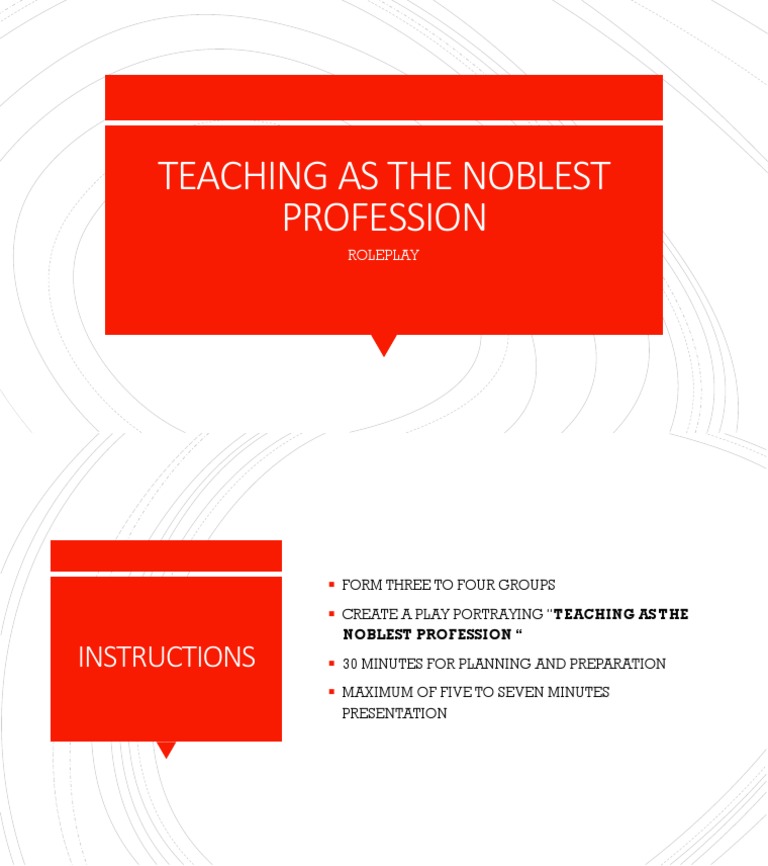 Teaching As The Noblest Profession: Roleplay | PDF