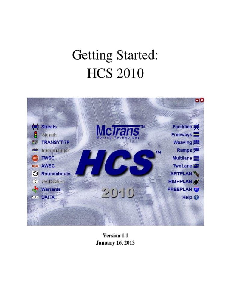 HCS 2010 User Guide: Traffic Flow Modules | PDF | Interchange (Road ...