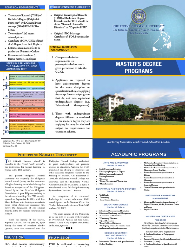 Pnu Admission | PDF | Postgraduate Education | Educational Stages