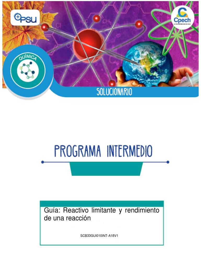 Solucionario Clase 11 Reactivo Limitante y Rendimiento de Una Reacción | PDF | Mole (Unidad ...
