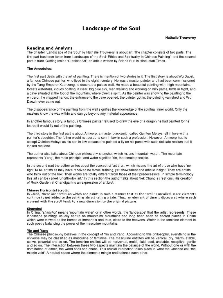 Landscape of The Soul | PDF | Yin And Yang | Landscape Painting