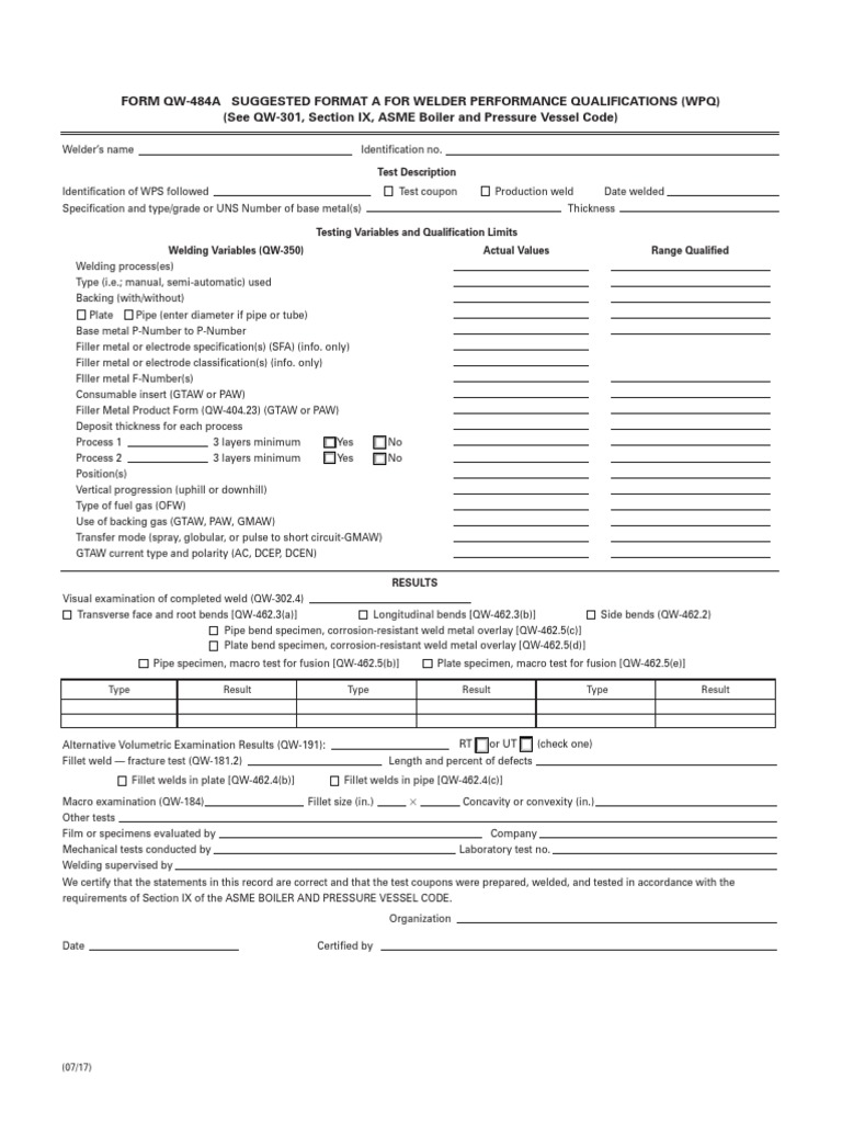 Suggested Format A for Welder Performance Qualification Record (WPQR ...