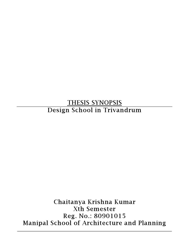 Thesis Synopsis For A Design School PDF | PDF | Graphic Design | Thesis