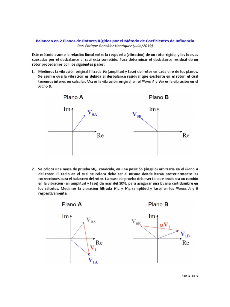 Balanceo en Dos Planos de Rotores | PDF | Vector Euclidiano | Física ...
