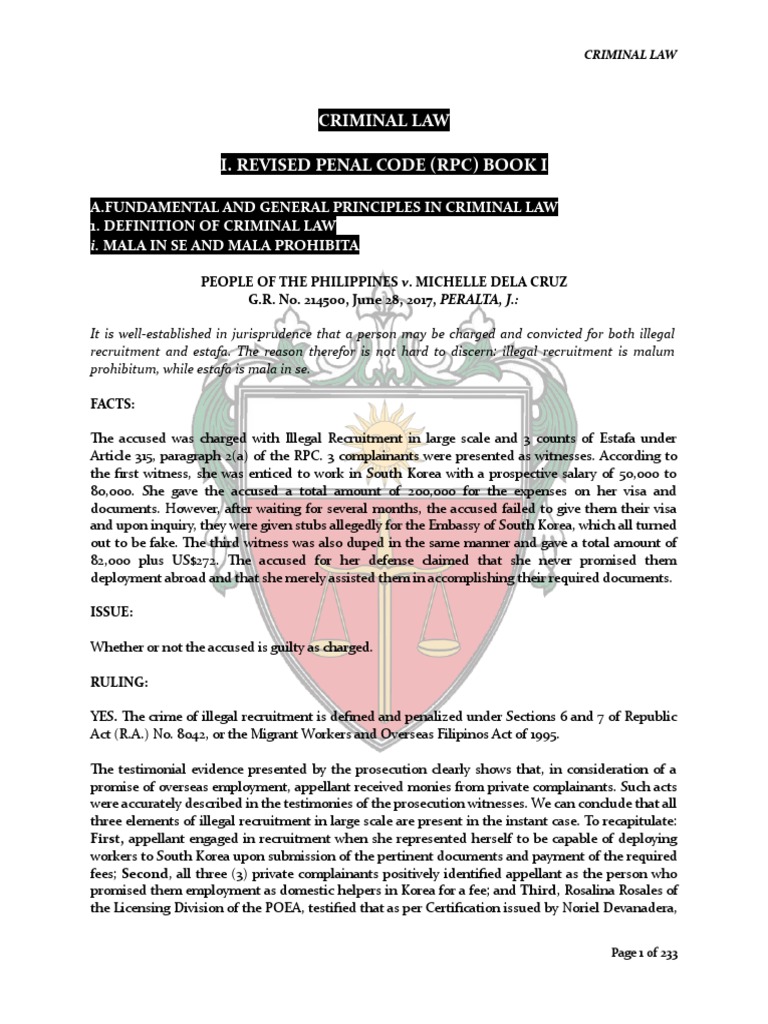 2017 Case Digests - Criminal Law | PDF | Burden Of Proof (Law) | Crime & Violence