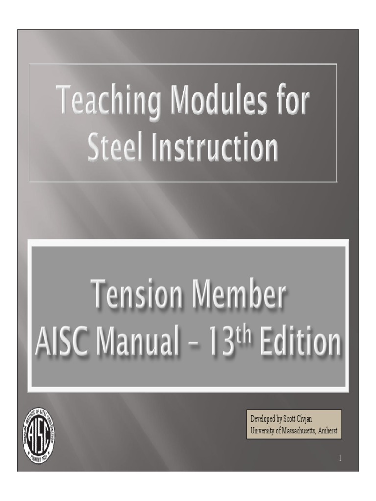 AISC Tension Member Design Guide | PDF | Screw | Fracture