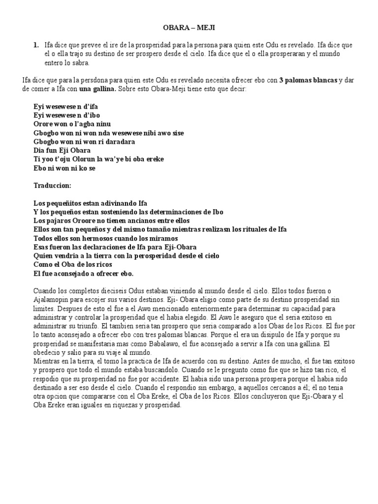 1 Obara Meji | PDF | Religión étnica | Santeria