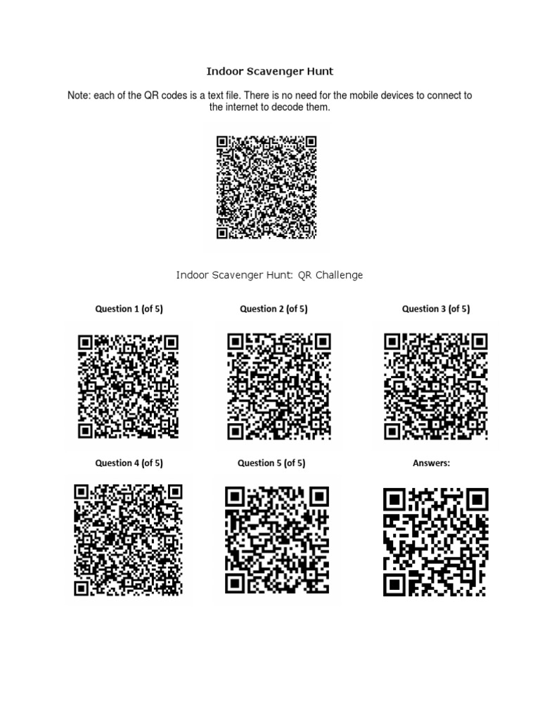 The Internet To Decode Them.: Indoor Scavenger Hunt | PDF | Technology ...