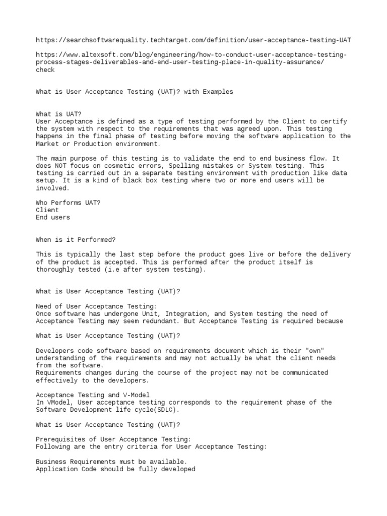 UAT | PDF | Software Testing | Software Release Life Cycle