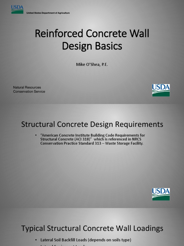 Reinforced Concrete Wall Design Basics - OShea PDF | PDF | Reinforced ...