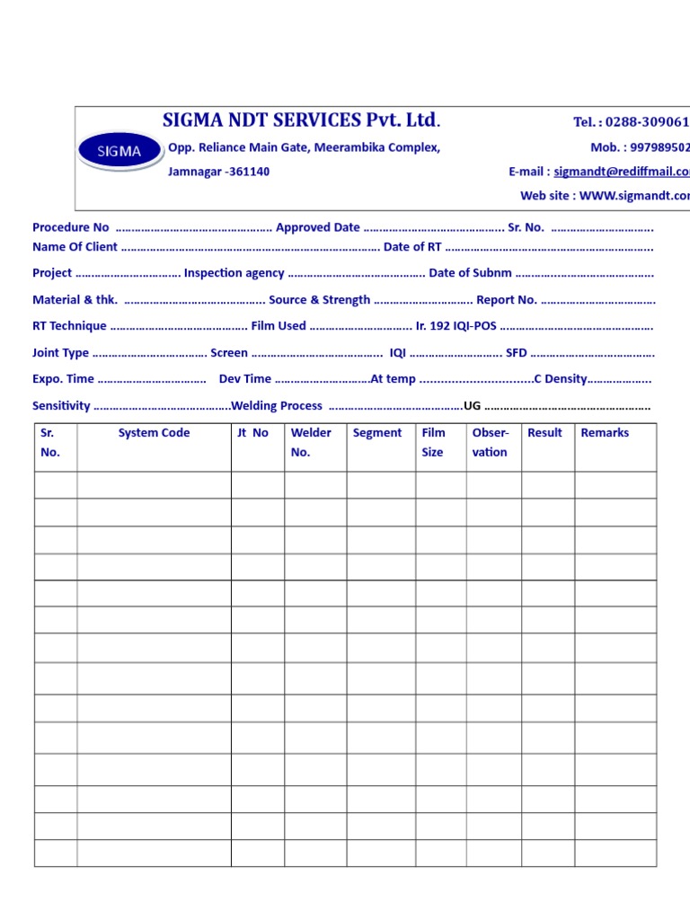 Radiography Report Format | PDF