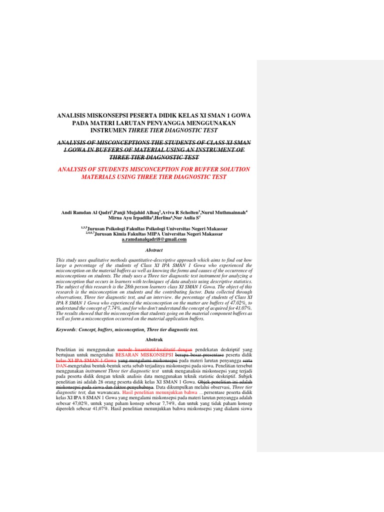 01 Artikel Miskonsepsi Reviewed | PDF | Justification | Data