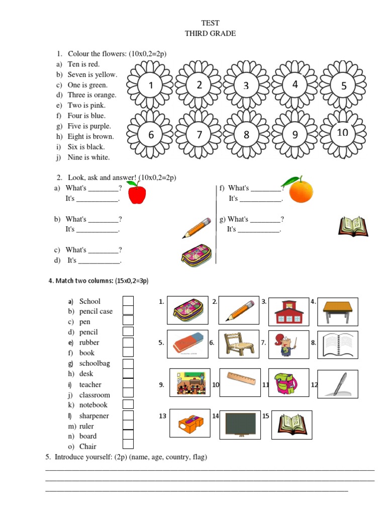 Third Grade Test Instructions | PDF